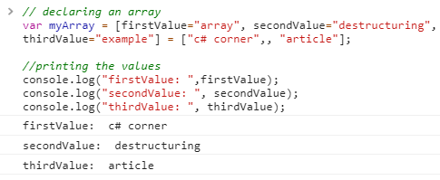Array Destructuring In JavaScript